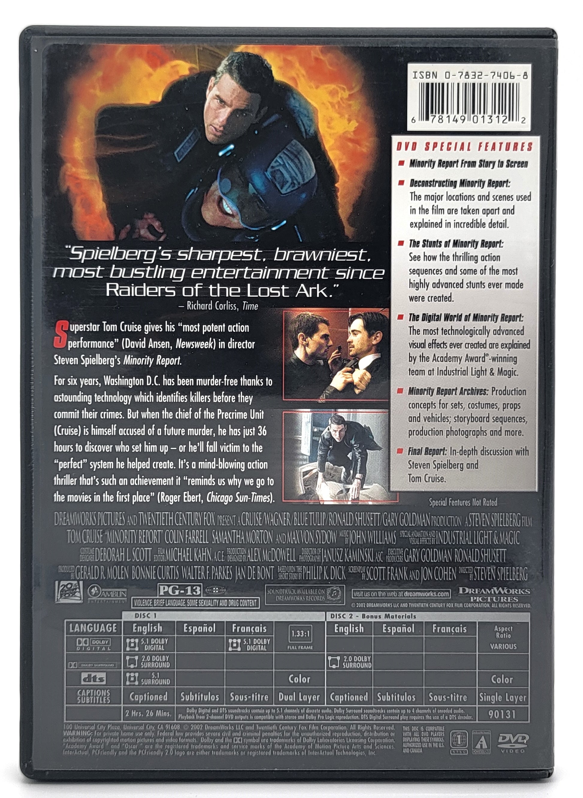 Minority Report | DVD | Full Screen - 2 Disc Set - Steady Bunny Shop