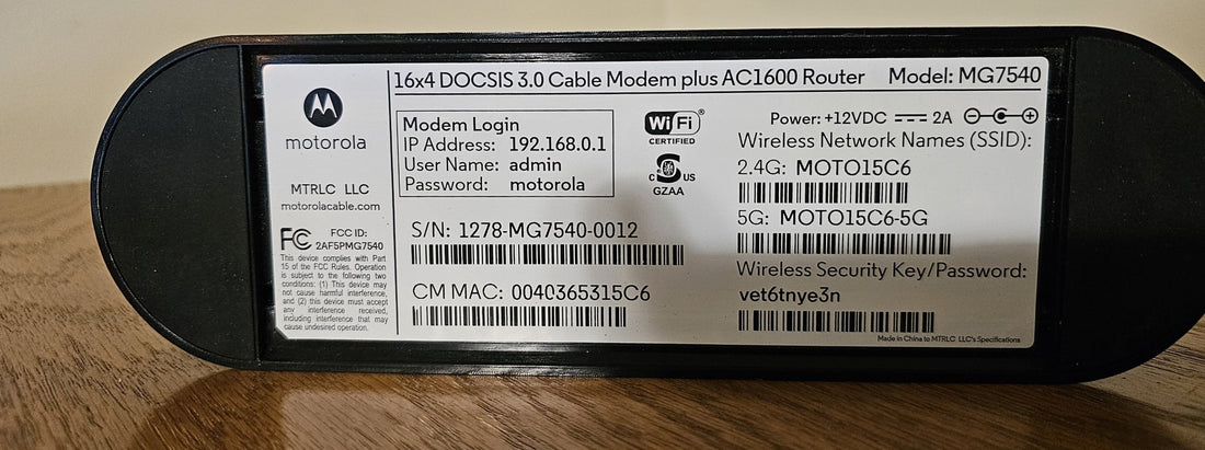 Motorola DOCSIS 3.0 Cable Modem plus AC1600 Router - Steady Bunny Shop