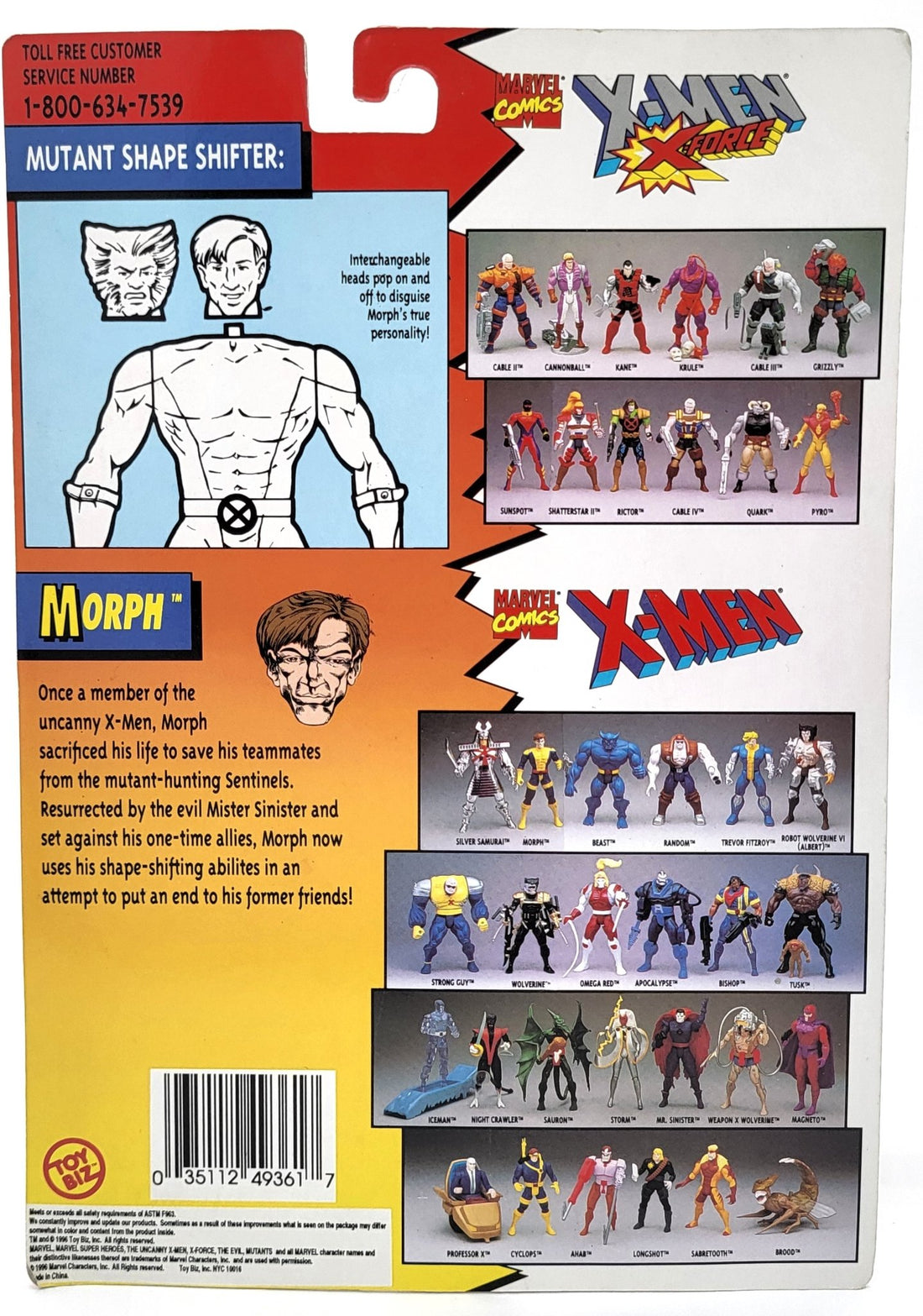 Toy Biz | X-Men Morph 1996 with Trading Card | Vintage Marvel Action ...